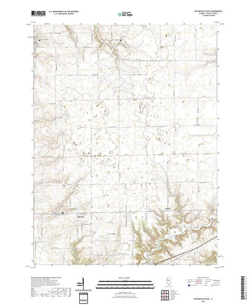 US Topo 7.5-minute map for Waynesville East IL – American Map Store