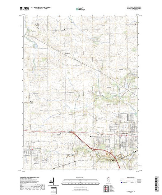 US Topo 7.5-minute map for Winnebago IL – American Map Store