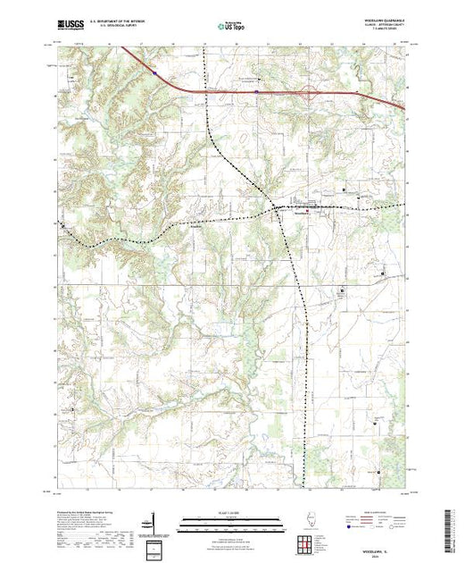 US Topo 7.5-minute map for Woodlawn IL – American Map Store
