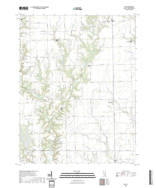 US Topo 7.5-minute map for Yale IL – American Map Store