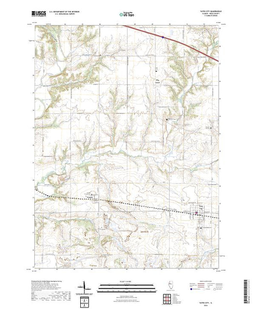 US Topo 7.5-minute map for Yates City IL – American Map Store