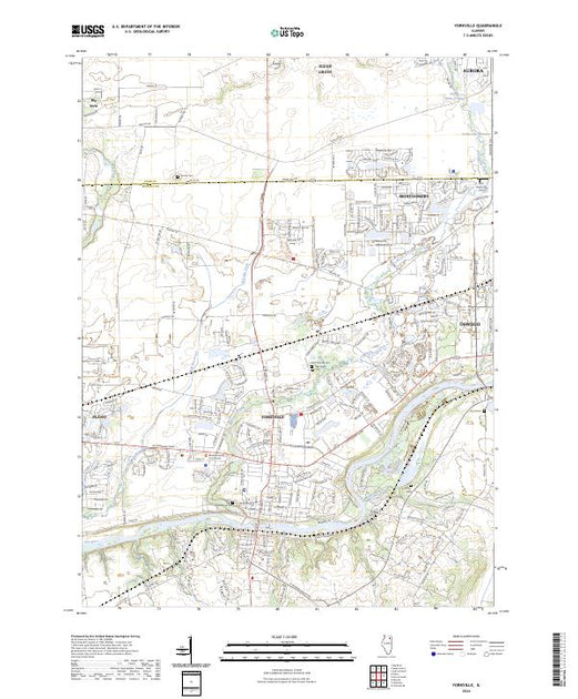 US Topo 7.5-minute map for Yorkville IL – American Map Store