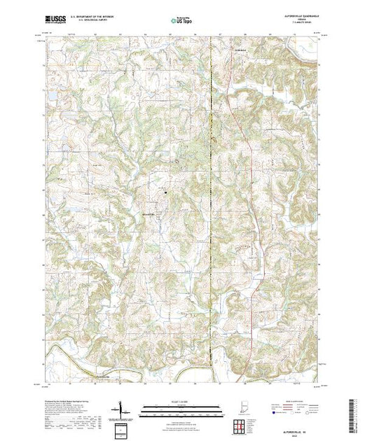 US Topo 7.5-minute map for Alfordsville IN – American Map Store