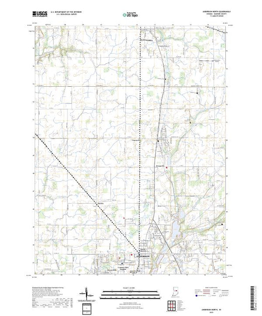 US Topo 7.5-minute map for Anderson North IN – American Map Store