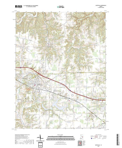 US Topo 7.5-minute map for Batesville IN – American Map Store
