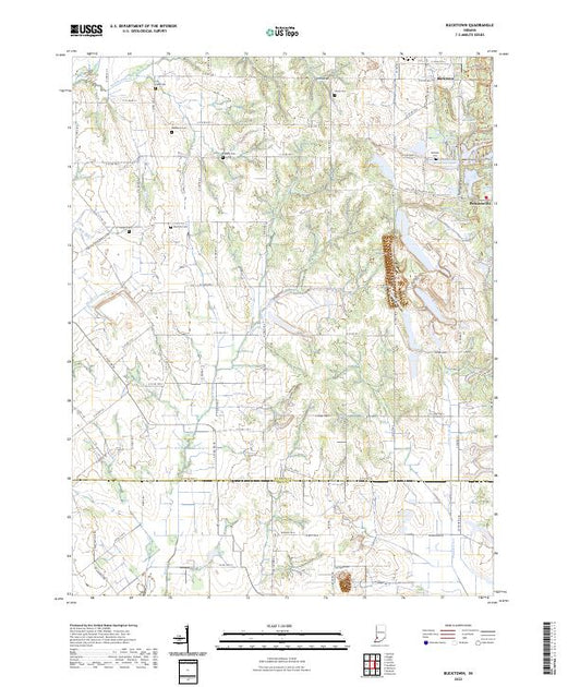 US Topo 7.5-minute map for Bucktown IN – American Map Store