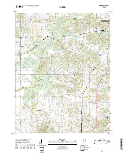 US Topo 7.5-minute map for Chrisney IN – American Map Store