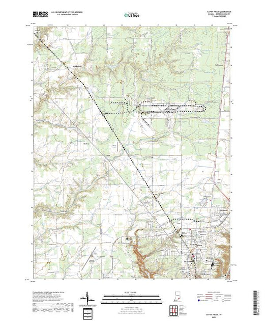 US Topo 7.5-minute map for Clifty Falls IN – American Map Store