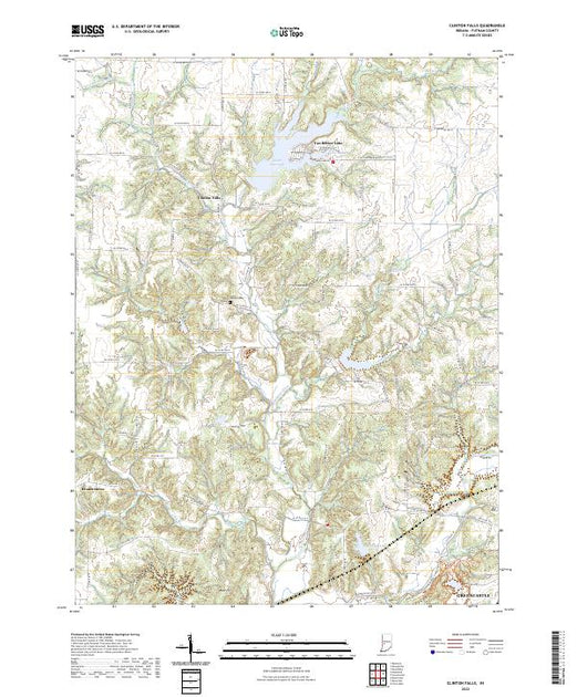 US Topo 7.5-minute map for Clinton Falls IN – American Map Store