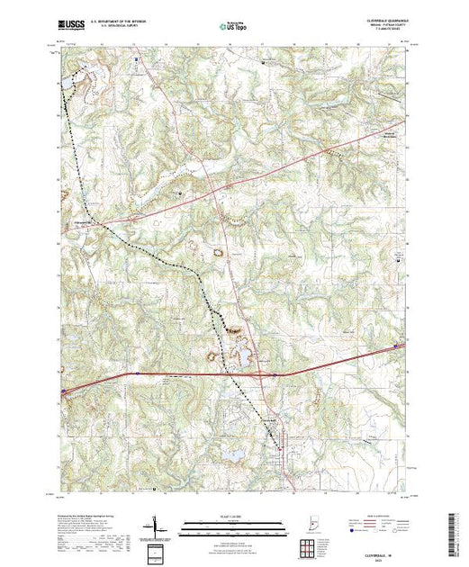 US Topo 7.5-minute map for Cloverdale IN – American Map Store