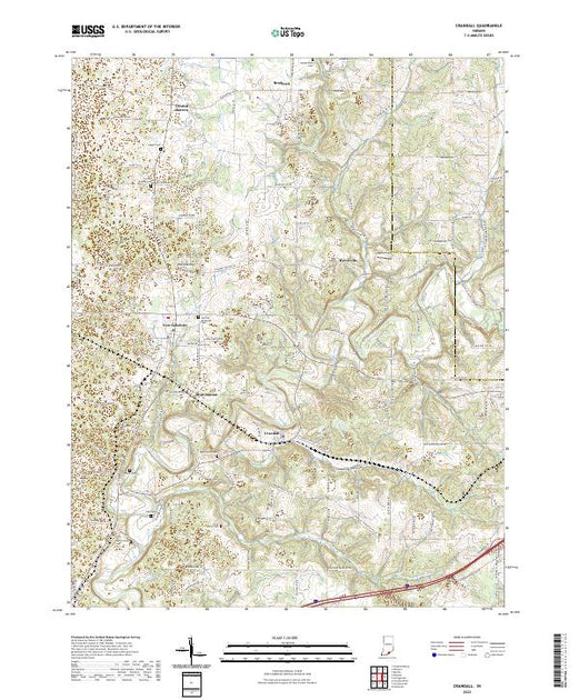 US Topo 7.5-minute map for Crandall IN – American Map Store