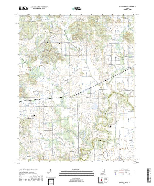 US Topo 7.5-minute map for De Gonia Springs IN – American Map Store