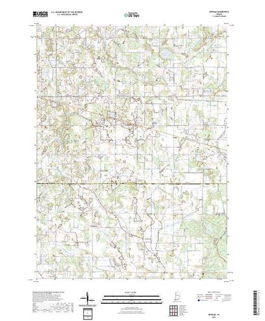 US Topo 7.5-minute map for Denham IN – American Map Store