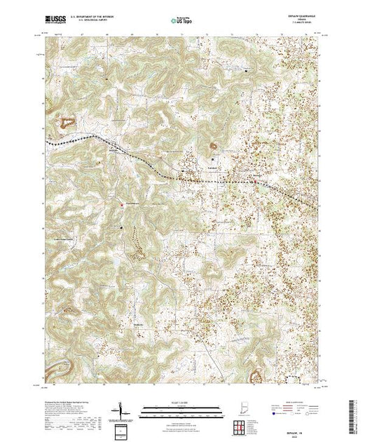 US Topo 7.5-minute map for Depauw IN – American Map Store