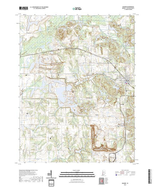 US Topo 7.5-minute map for Dugger IN – American Map Store