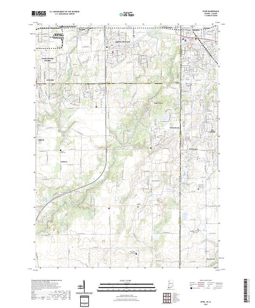 US Topo 7.5-minute map for Dyer INIL – American Map Store