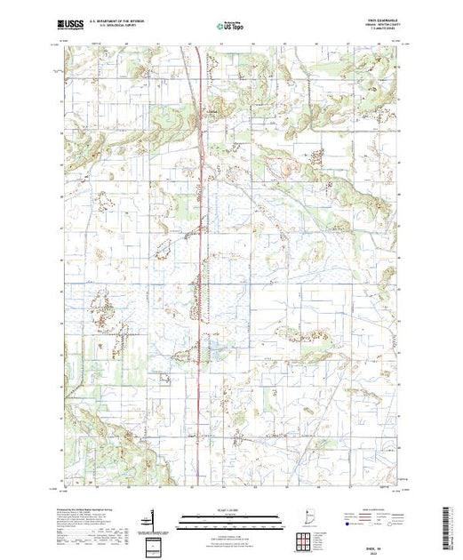 US Topo 7.5-minute map for Enos IN – American Map Store