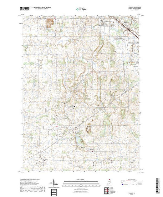US Topo 7.5-minute map for Foraker IN – American Map Store