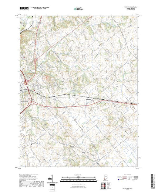 US Topo 7.5-minute map for Fritchton INIL – American Map Store