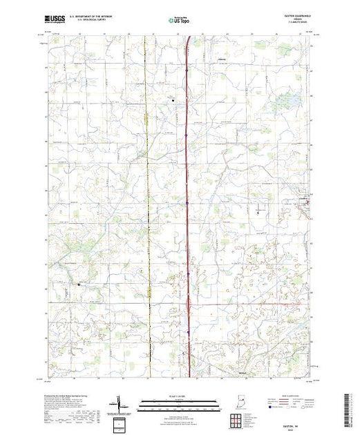 US Topo 7.5-minute map for Gaston IN – American Map Store