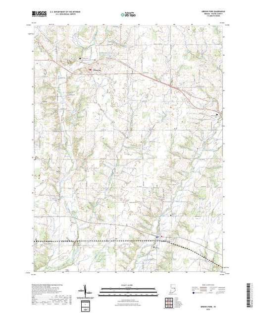 US Topo 7.5-minute map for Greens Fork IN – American Map Store