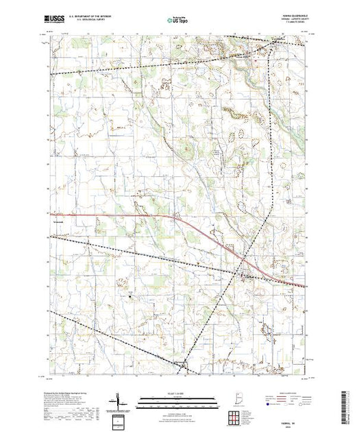 US Topo 7.5-minute map for Hanna IN – American Map Store