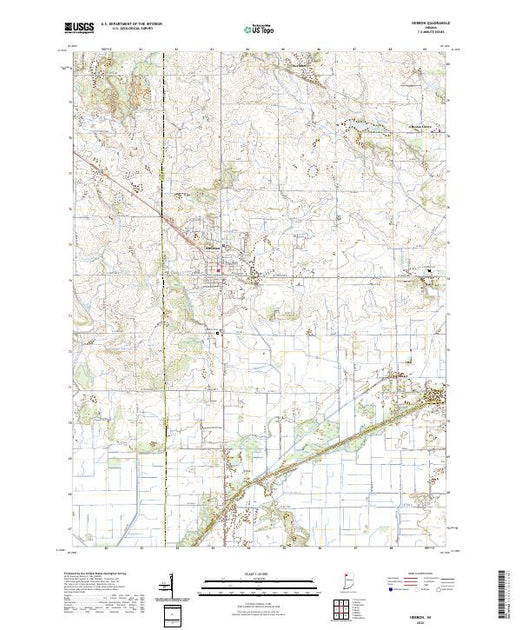 US Topo 7.5-minute map for Hebron IN – American Map Store