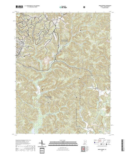 US Topo 7.5-minute map for Indian Springs IN – American Map Store