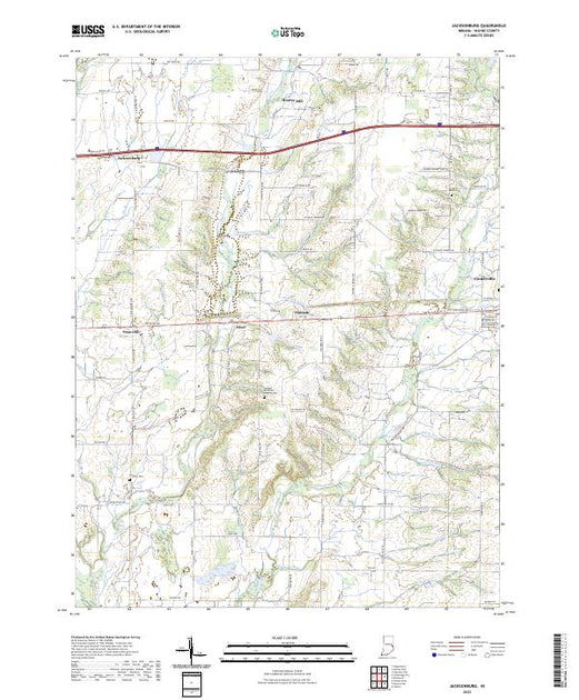 US Topo 7.5-minute map for Jacksonburg IN – American Map Store