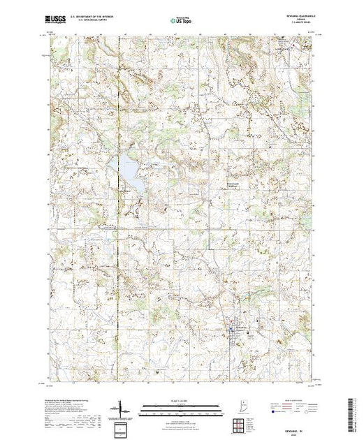US Topo 7.5-minute map for Kewanna IN – American Map Store
