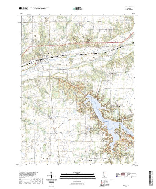 US Topo 7.5-minute map for Lagro IN – American Map Store
