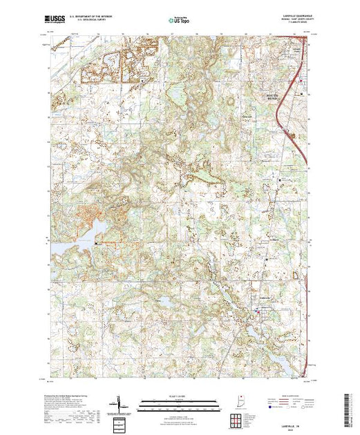 US Topo 7.5-minute map for Lakeville IN – American Map Store