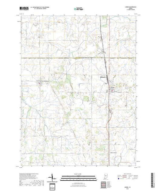 US Topo 7.5-minute map for Linden IN – American Map Store