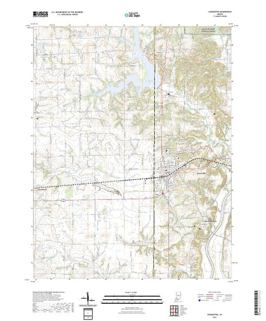 US Topo 7.5-minute map for Loogootee IN – American Map Store