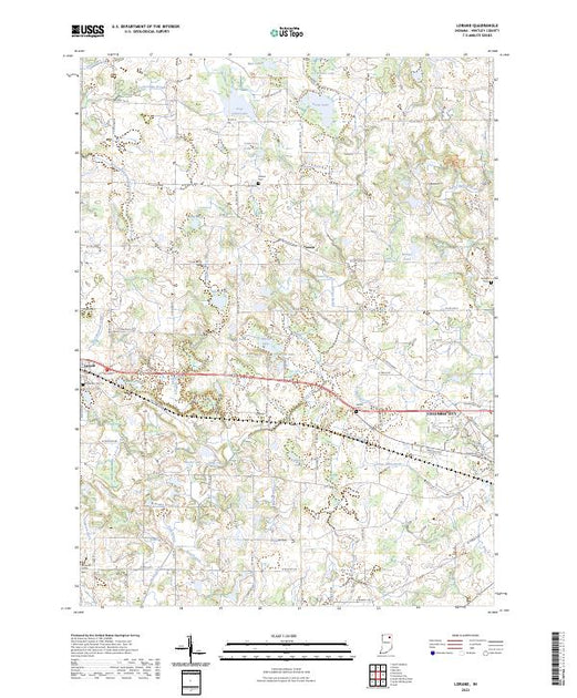 US Topo 7.5-minute map for Lorane IN – American Map Store