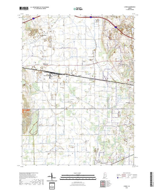 US Topo 7.5-minute map for Lydick IN – American Map Store
