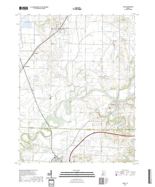 US Topo 7.5-minute map for Lyons IN – American Map Store