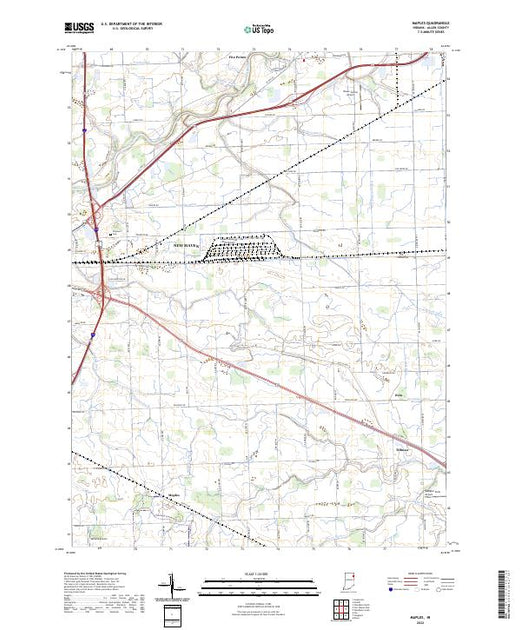 US Topo 7.5-minute map for Maples IN – American Map Store