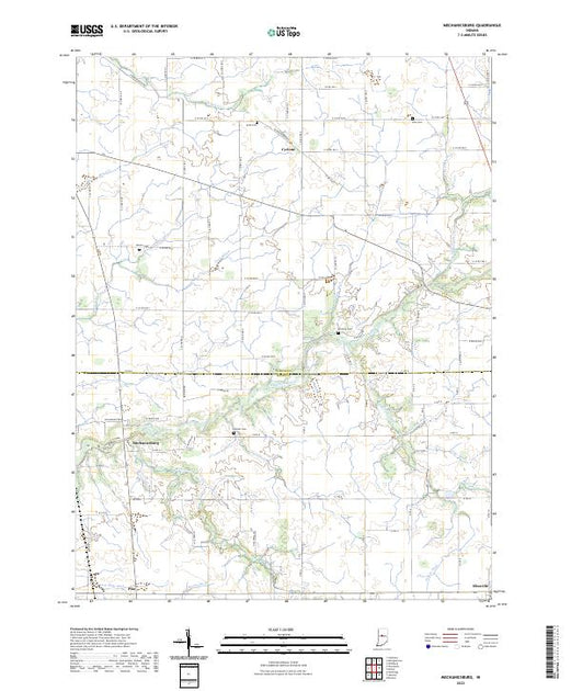US Topo 7.5-minute map for Mechanicsburg IN – American Map Store