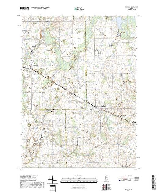 US Topo 7.5-minute map for Mentone IN – American Map Store