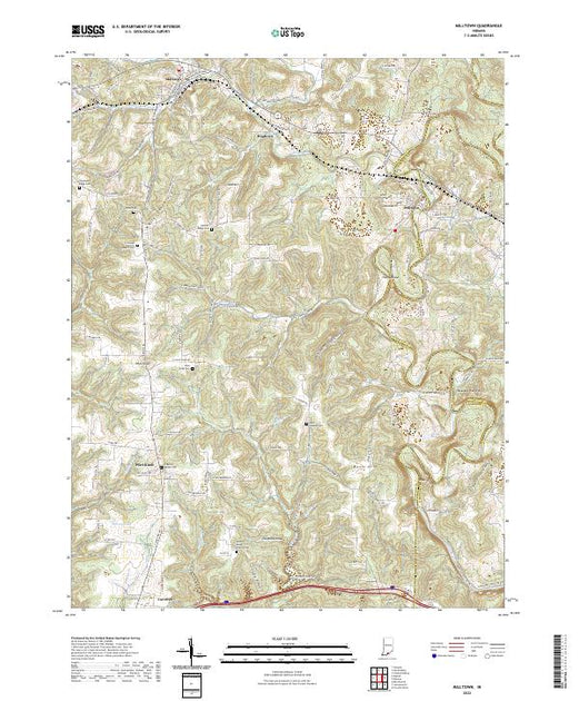 US Topo 7.5-minute map for Milltown IN – American Map Store