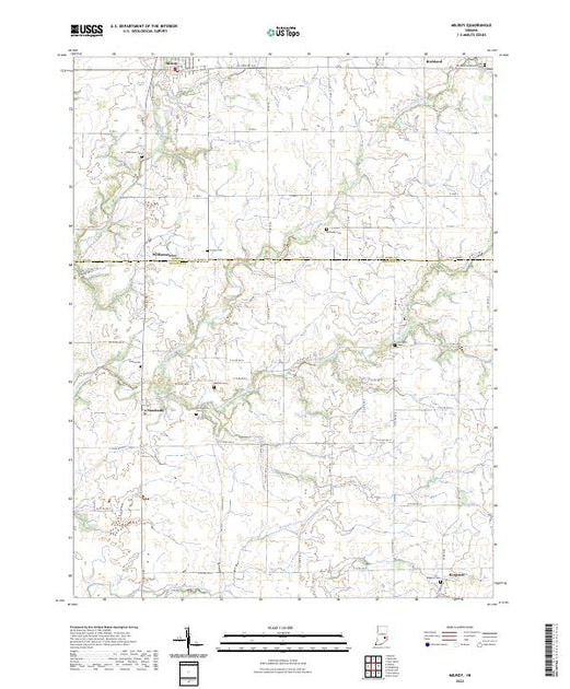 US Topo 7.5-minute map for Milroy IN – American Map Store