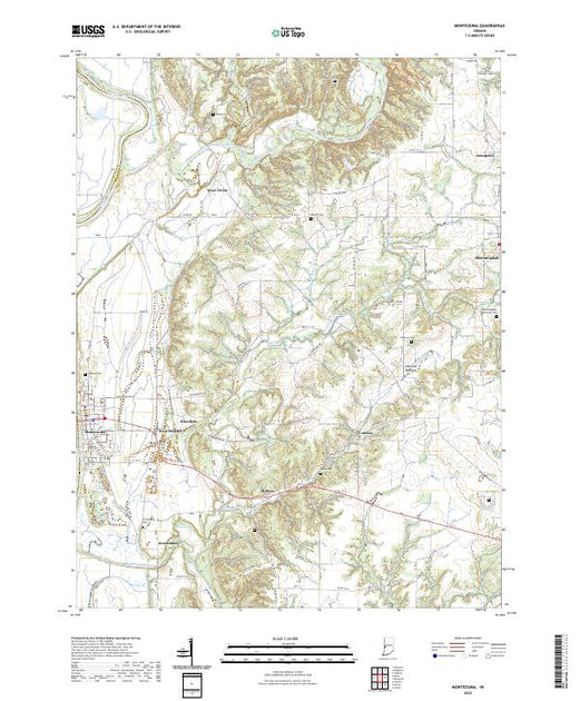 US Topo 7.5-minute map for Montezuma IN – American Map Store