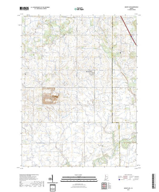US Topo 7.5-minute map for Mount Ayr IN – American Map Store