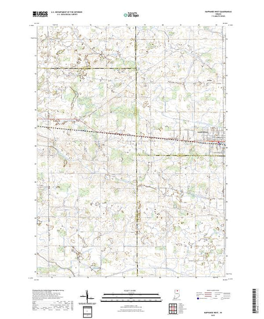 US Topo 7.5-minute map for Nappanee West IN – American Map Store