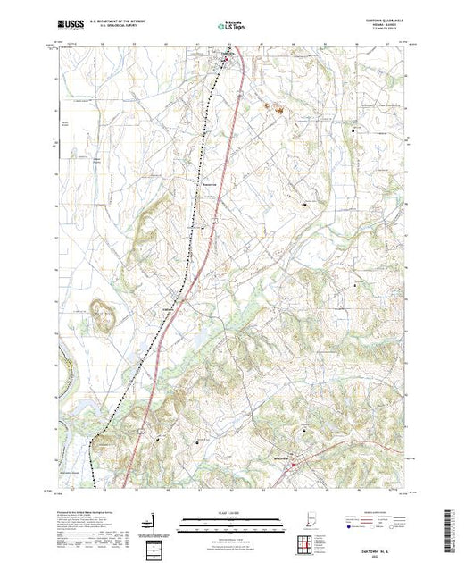 US Topo 7.5-minute map for Oaktown INIL – American Map Store