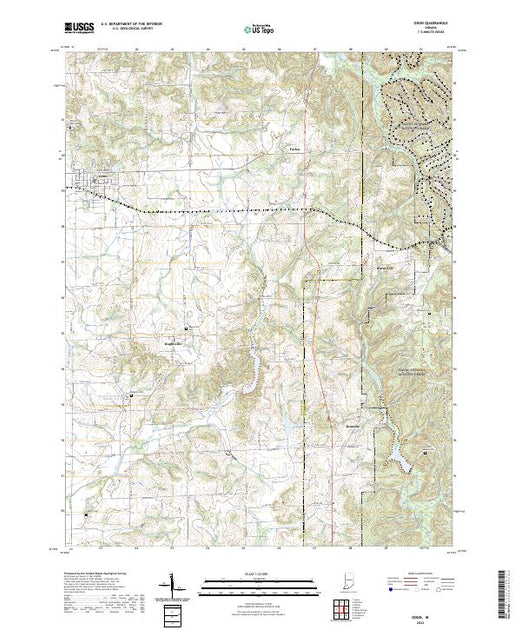 US Topo 7.5-minute map for Odon IN – American Map Store
