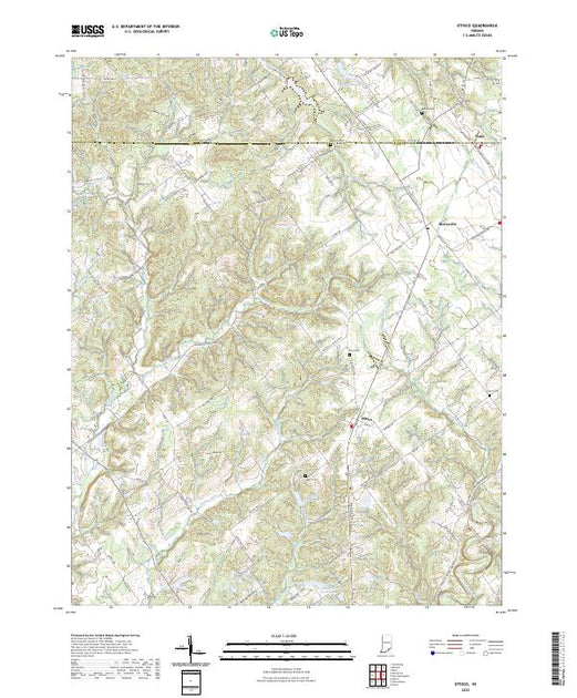 US Topo 7.5-minute map for Otisco IN – American Map Store