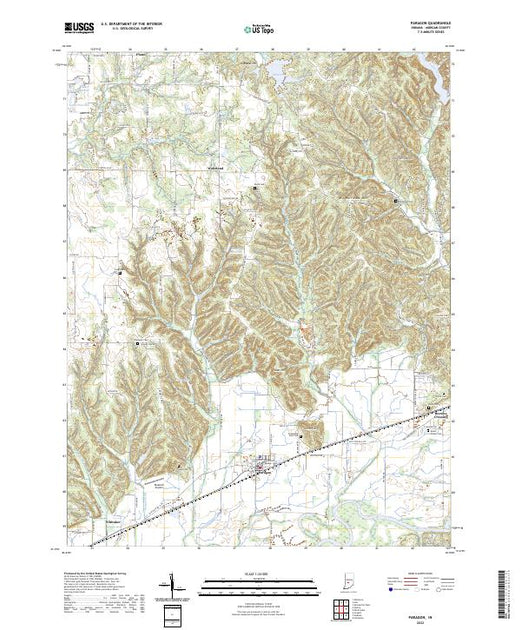 US Topo 7.5-minute map for Paragon IN – American Map Store