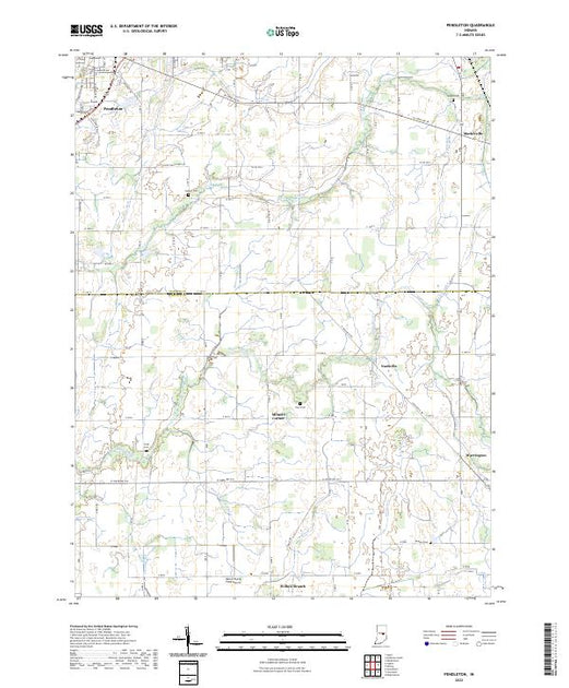 US Topo 7.5-minute map for Pendleton IN – American Map Store